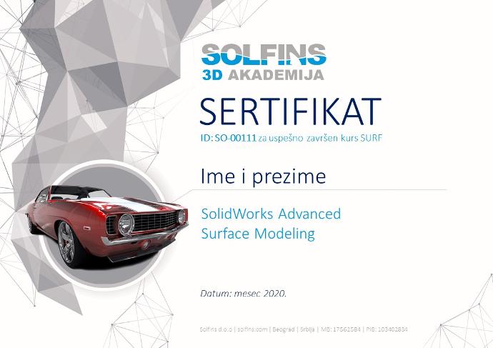 E-Knjiga - SolidWorks Surface Modeling | SOLFINS